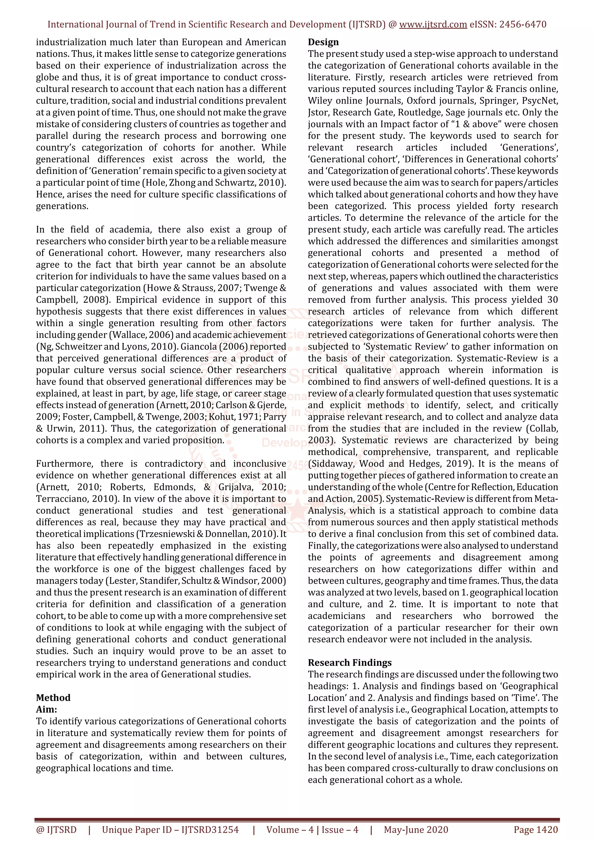 Deconstructing the Conceptualization of Generational Cohorts | PDF