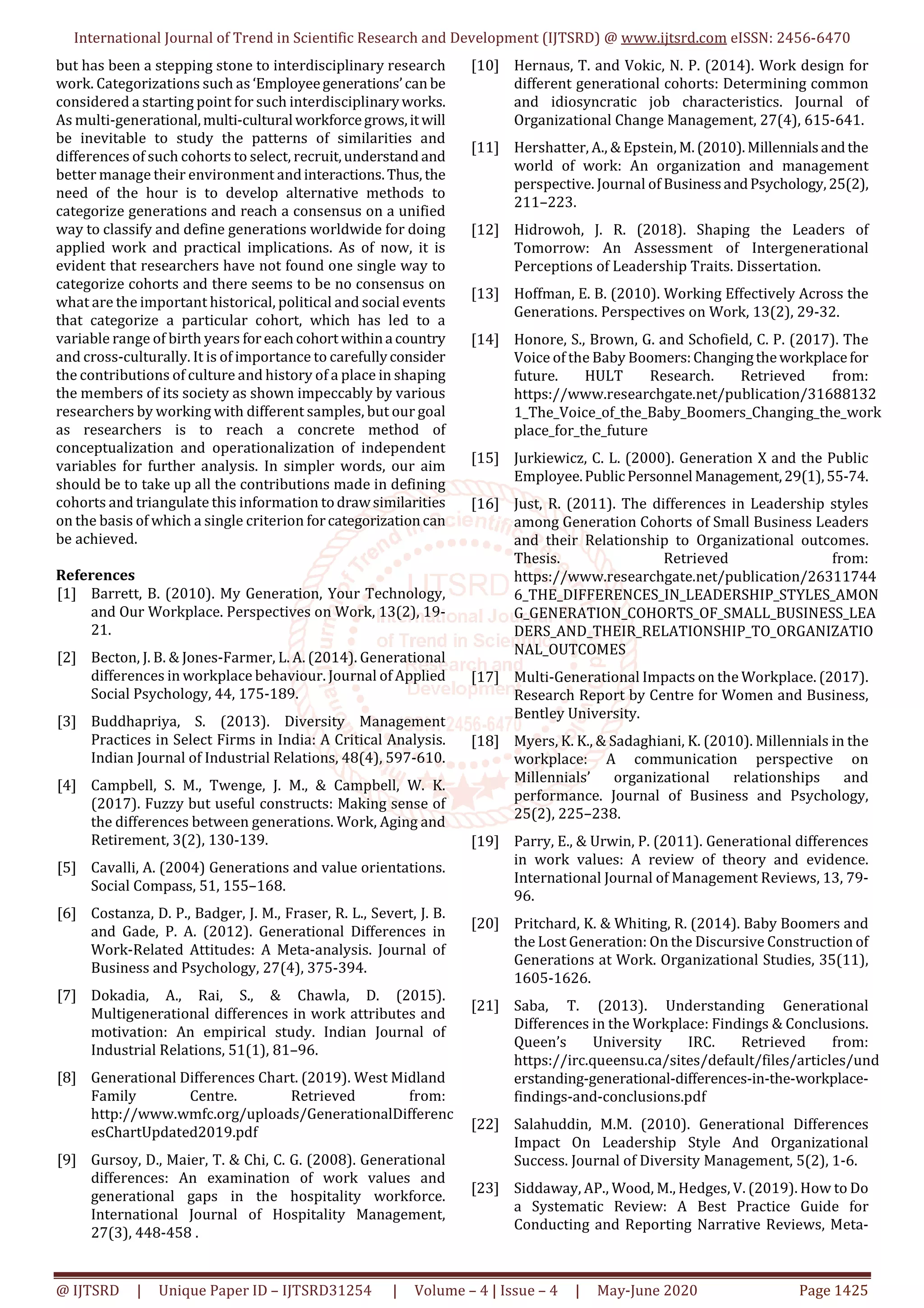 Deconstructing the Conceptualization of Generational Cohorts | PDF