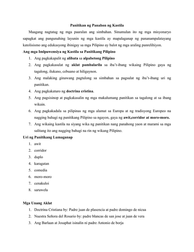 Panahon Bago Dumating Ang Kastila | DOC