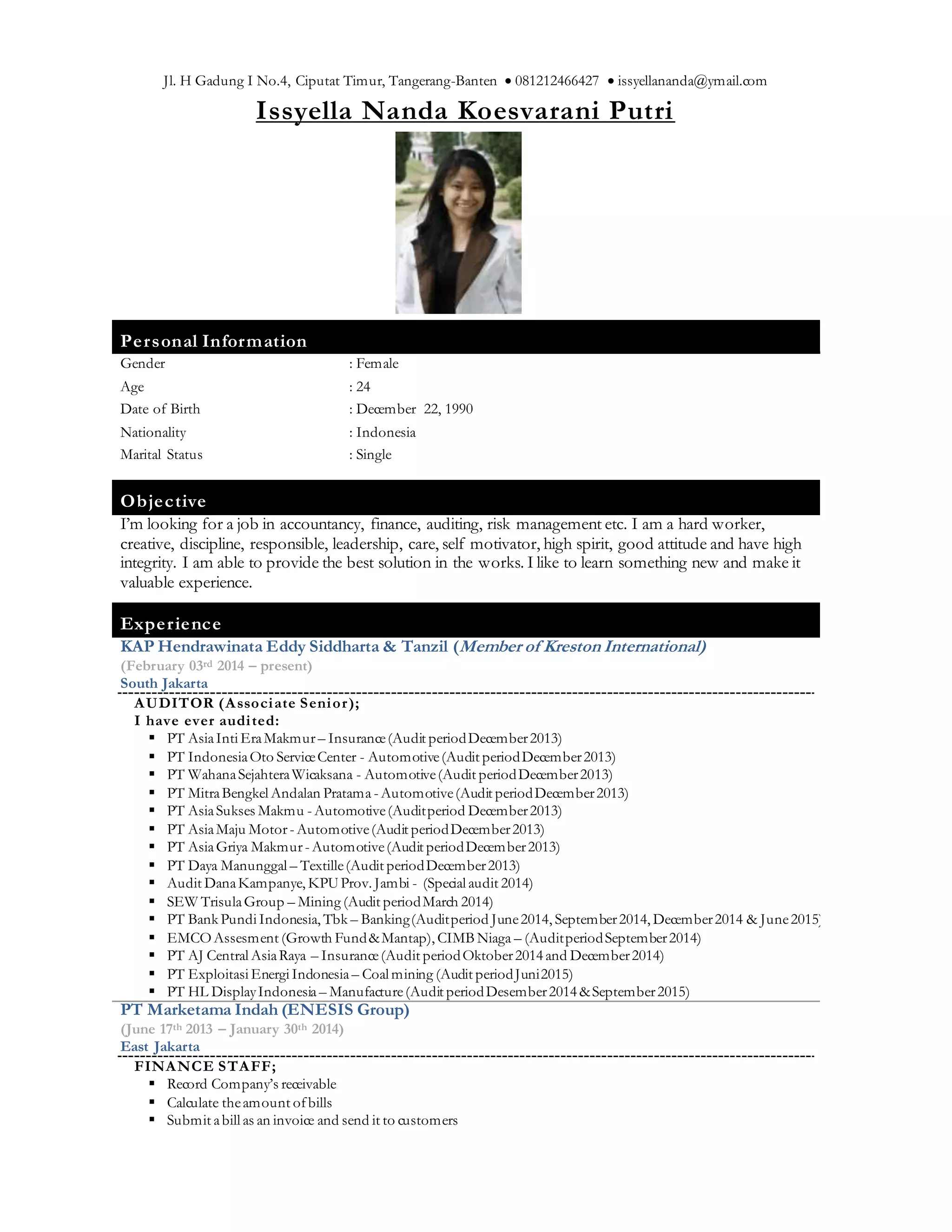 CV Issyella Nanda (NEW) | PDF