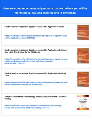 Impedance Spectroscopy And Its Application In Biological Detection ...