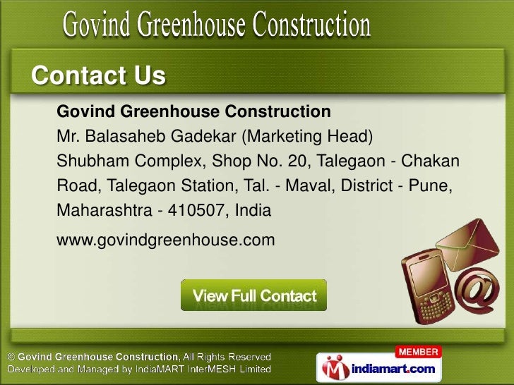 Govind Greenhouse Construction Maharashtra India