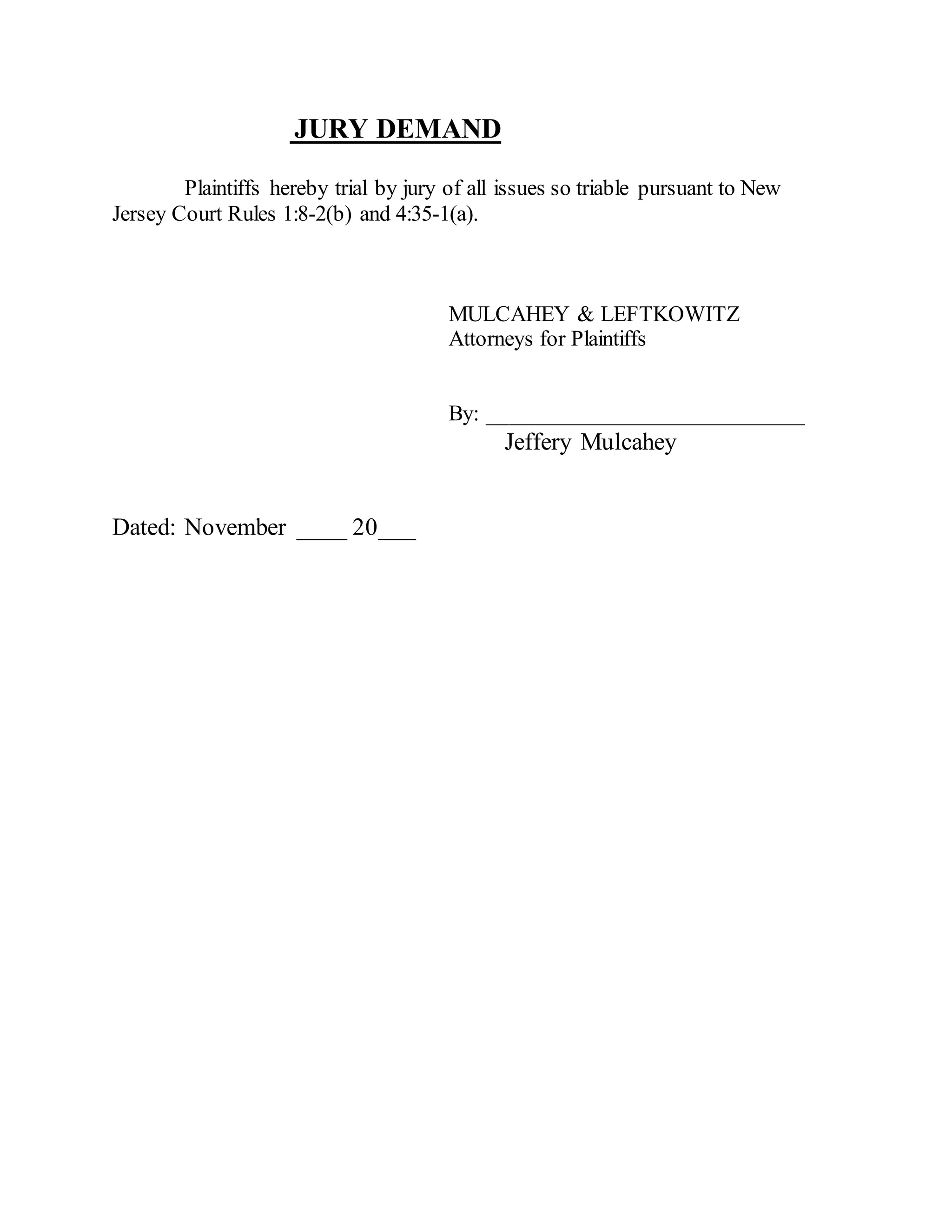 Personal Injury Complaint | DOCX