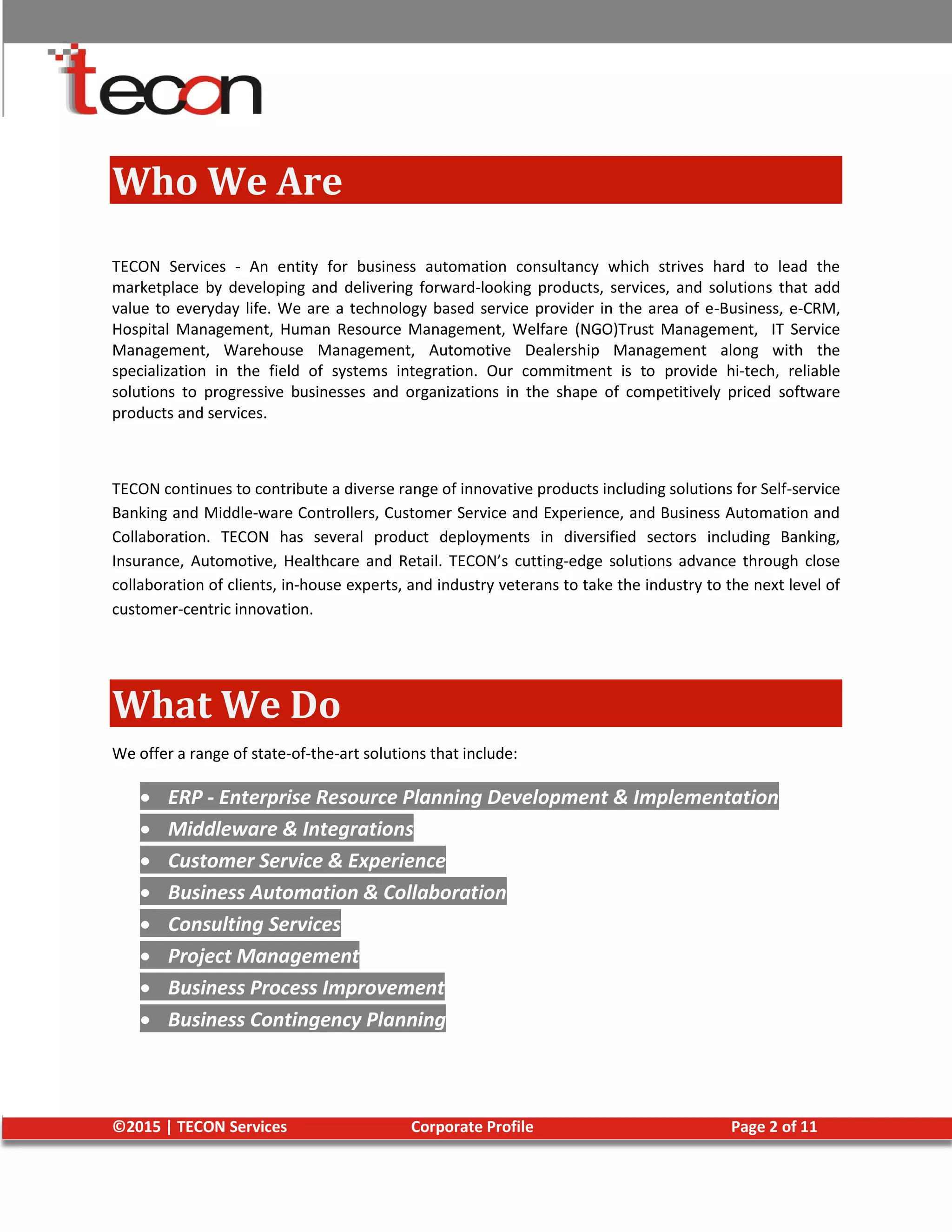 TECON Company Profile | PDF