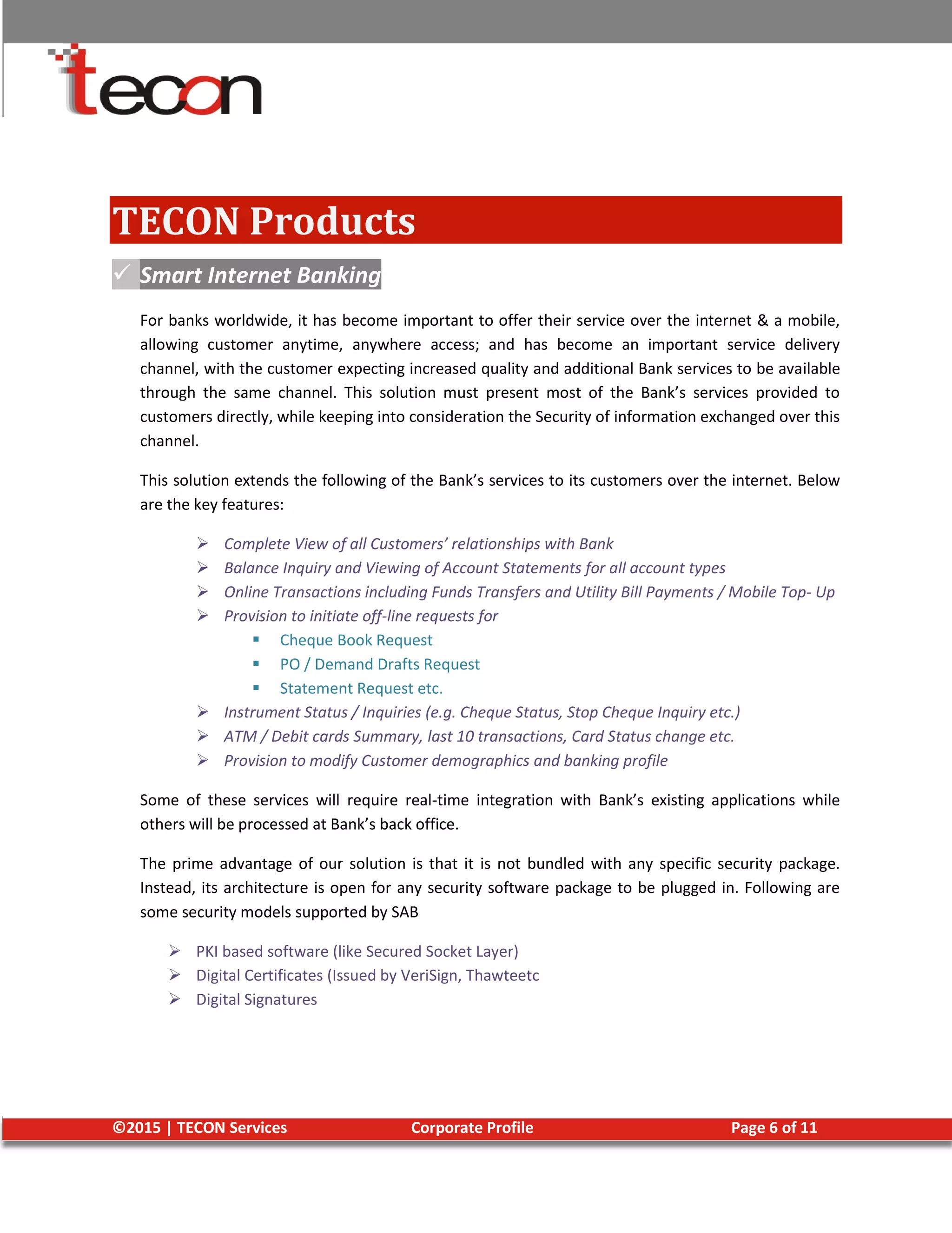 TECON Company Profile | PDF
