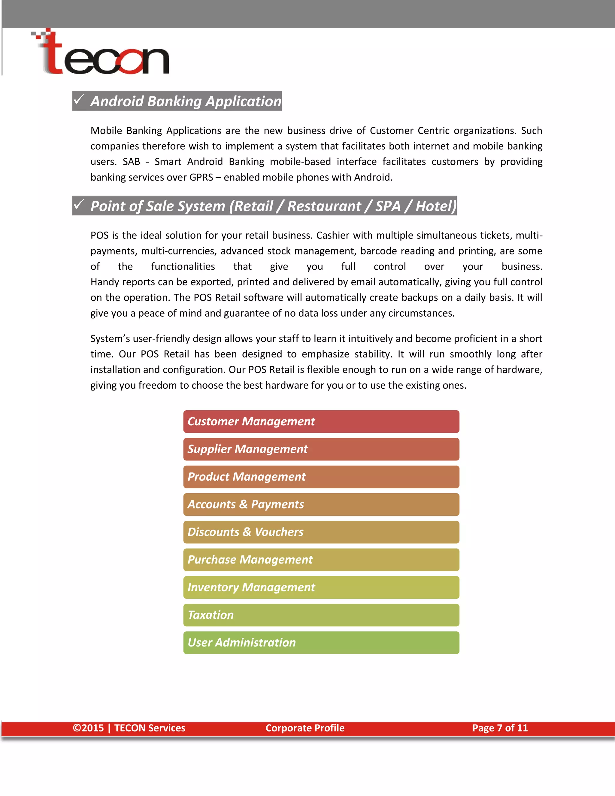 TECON Company Profile | PDF