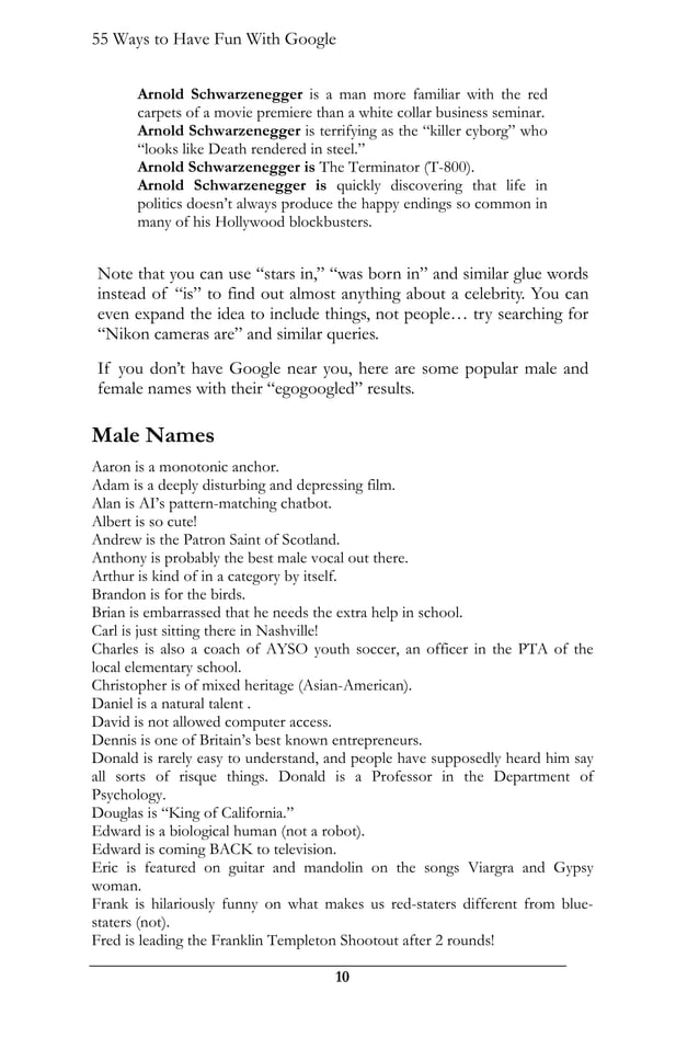 55 Ways To Have Fun With Google | PDF