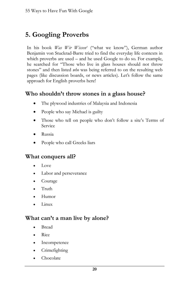 55 Ways To Have Fun With Google | PDF