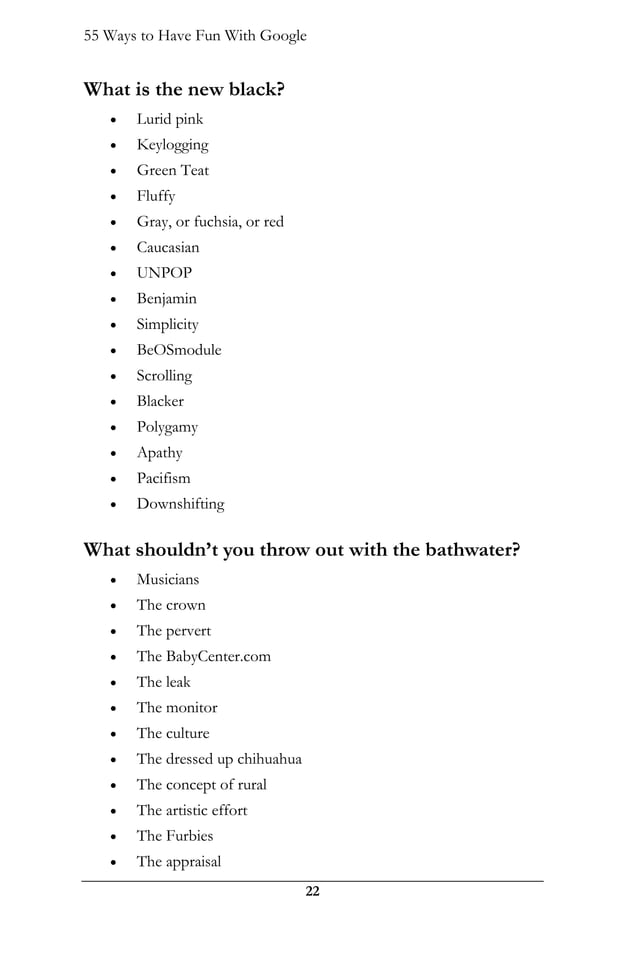 55 Ways To Have Fun With Google | PDF