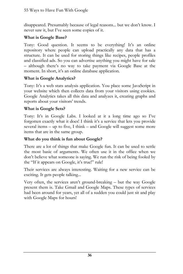 55 Ways To Have Fun With Google | PDF