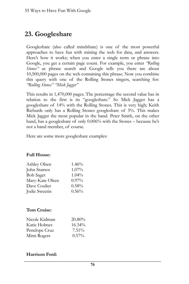 55 Ways To Have Fun With Google | PDF