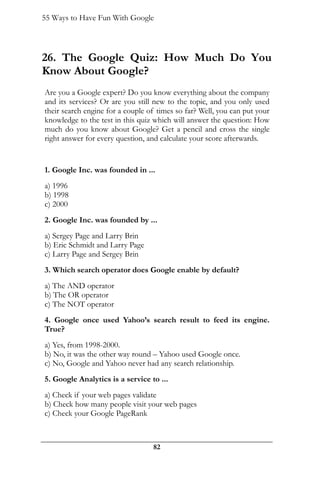 55 Ways To Have Fun With Google | PDF