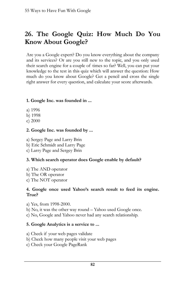 55 Ways To Have Fun With Google | PDF