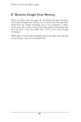 55 Ways To Have Fun With Google | PDF
