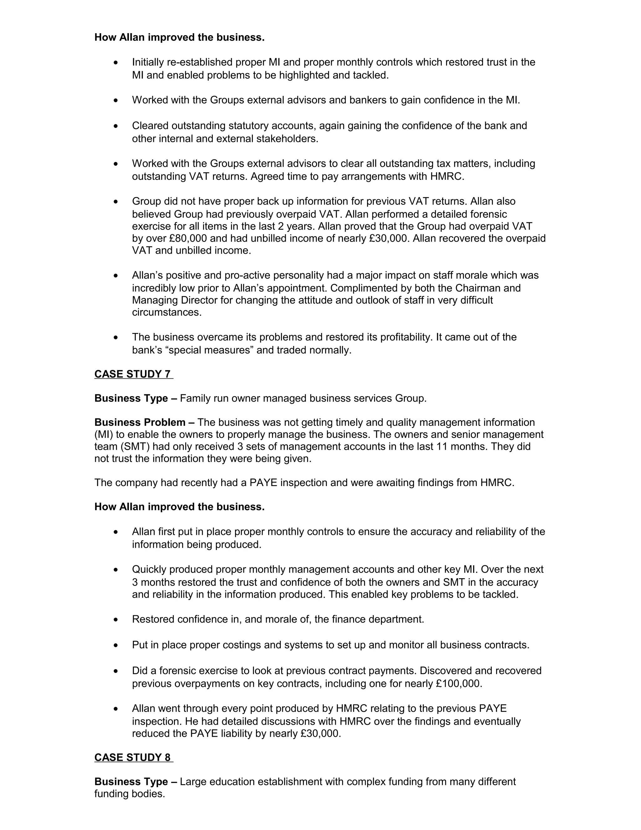 Allan Dickinson - LinkedIn - Examples of How Allan has helped ...