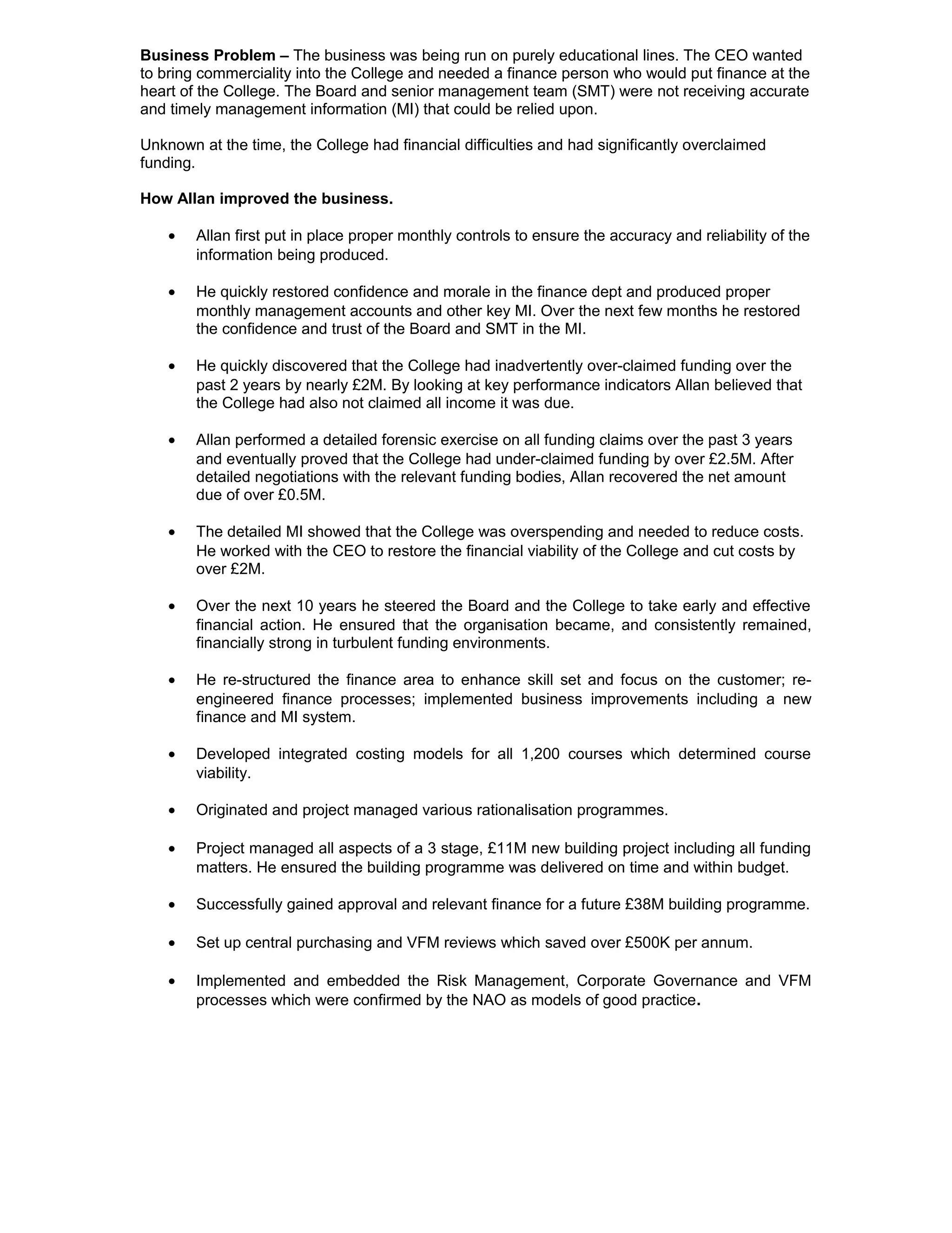 Allan Dickinson - LinkedIn - Examples of How Allan has helped ...