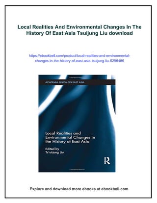 Local Realities And Environmental Changes In The History Of East Asia ...