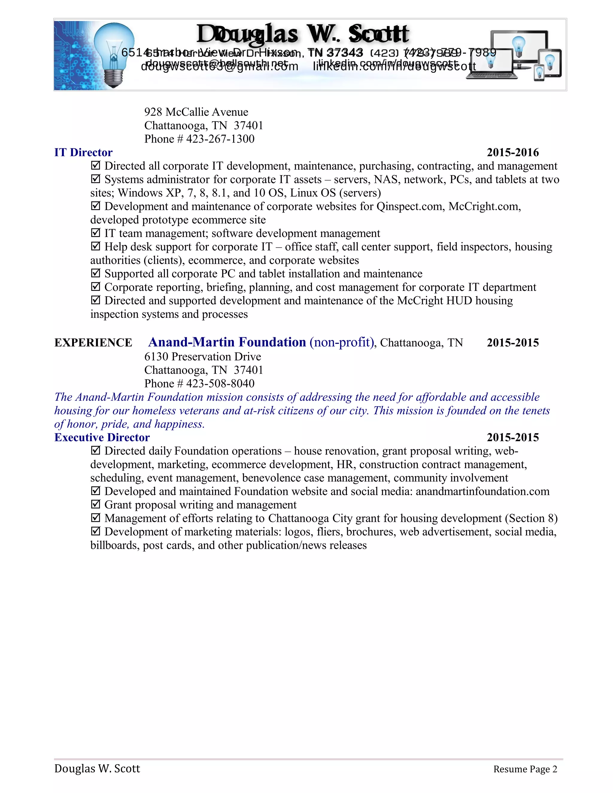 DOUG SCOTT resume - 2016 | DOC