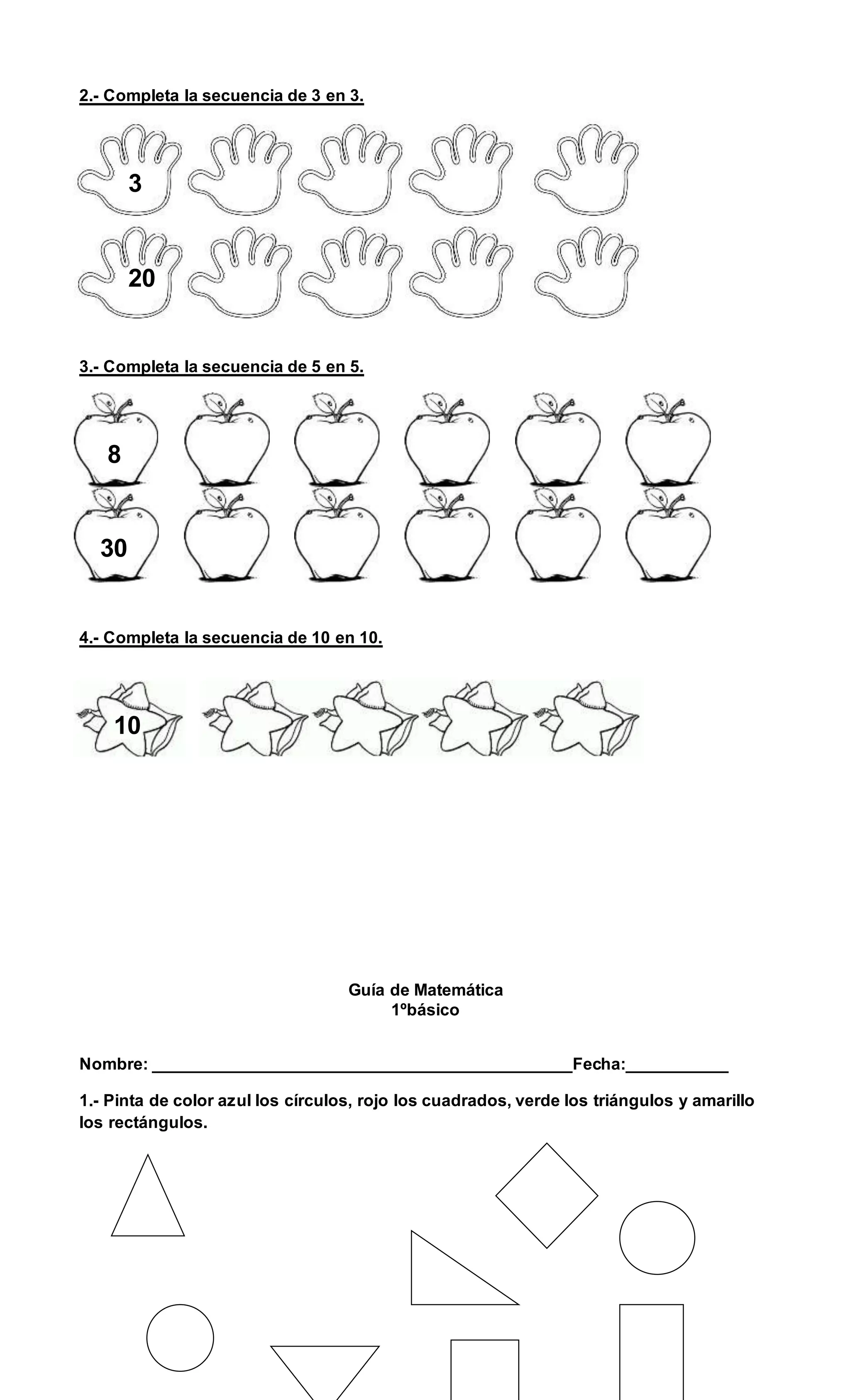 264964113 guias-de-matematica-primero | DOCX | Education