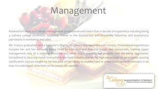 CULINARY MANAGEMENT PRESENTATION | PDF