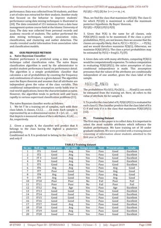 Using Naive Bayesian Classifier for Predicting Performance of a Student | PDF