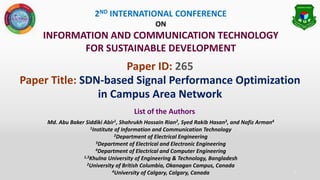 SDN-based Signal Performance Optimization in Campus Area Network | PPTX