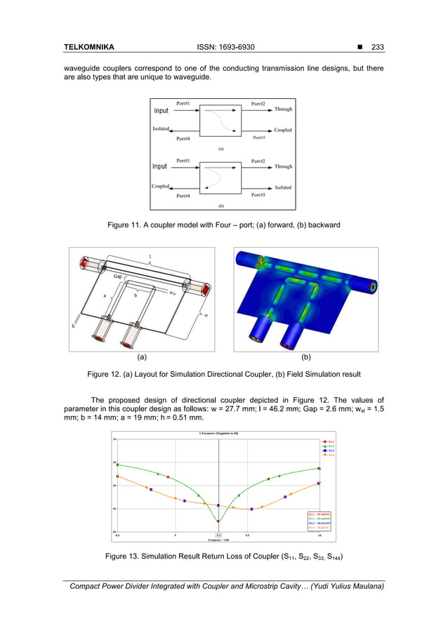 Compact Power Divider Integrated with Coupler and Microstrip Cavity Filter for X-band ...