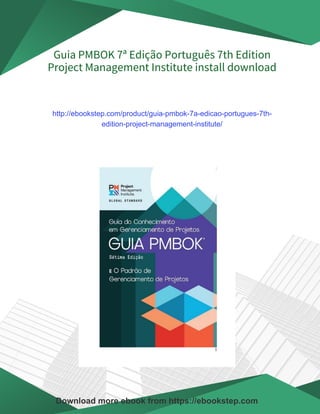 Guia PMBOK 7ª Edição Português 7th Edition Project Management Institute ...