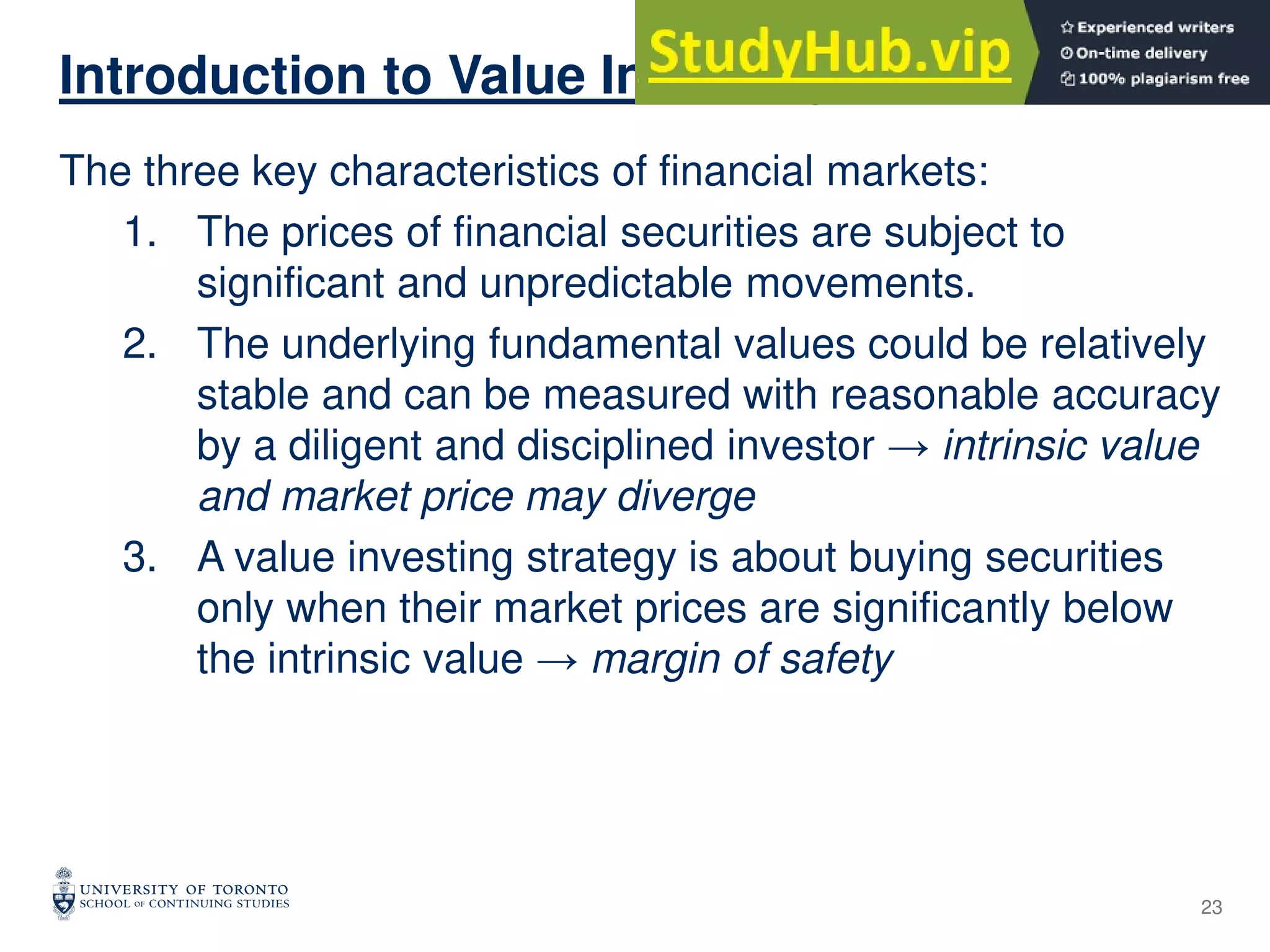 2652 -Value-Investing Strategies And Fundamental Analysis Module 1 | PDF