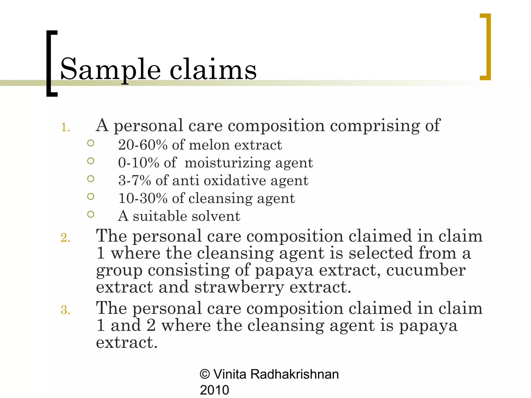 Presentation on Claim Drafting: Biotech and Pharma | PPT | Chemistry ...