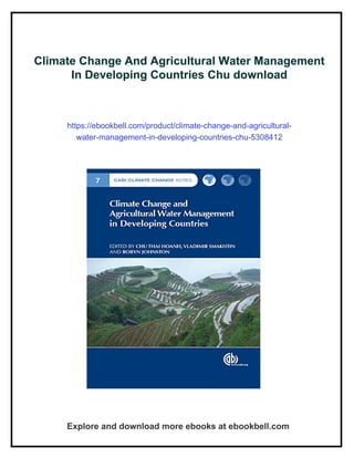 Climate Change And Agricultural Water Management In Developing ...