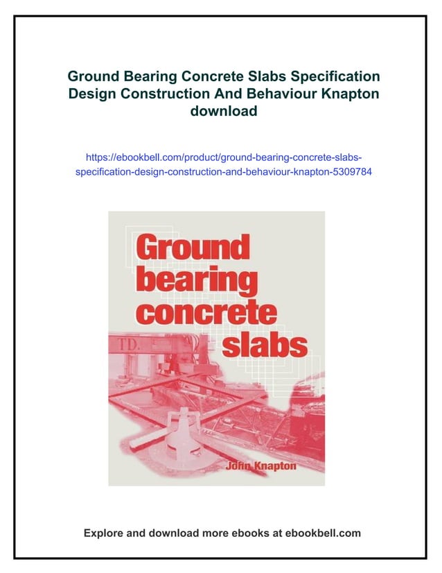 Ground Bearing Concrete Slabs Specification Design Construction And ...