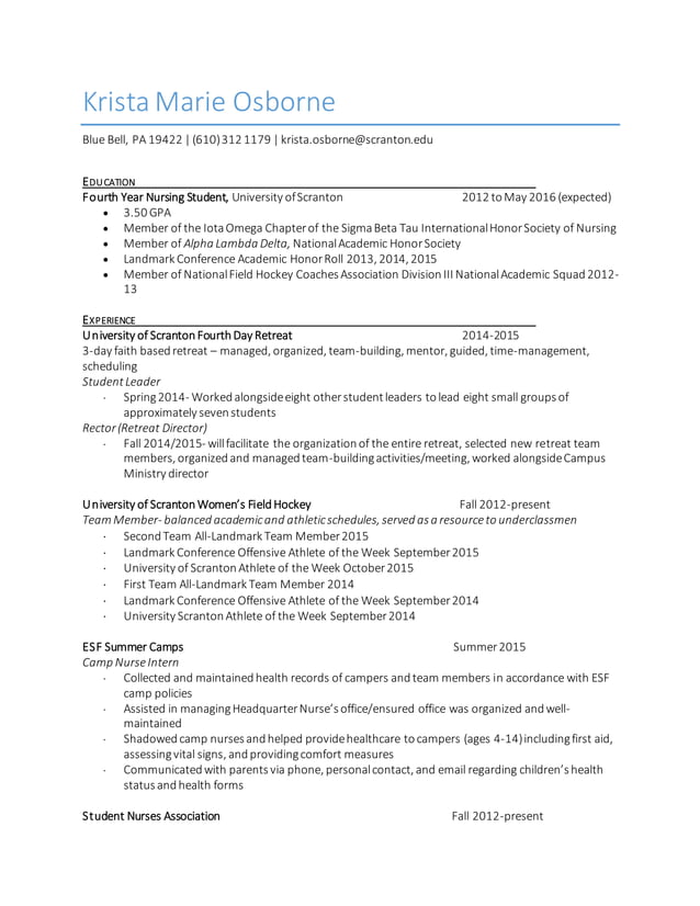 Krista Marie Osborne- Resume | PDF