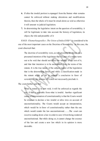 DOCTRINE OF SEVERABILITY | DOCX