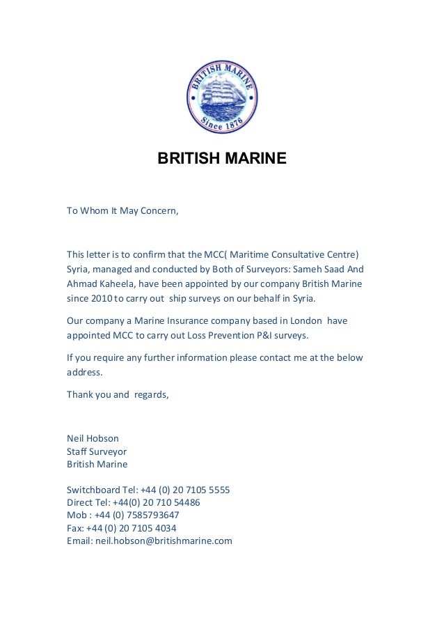 British Marine Appointment Letter