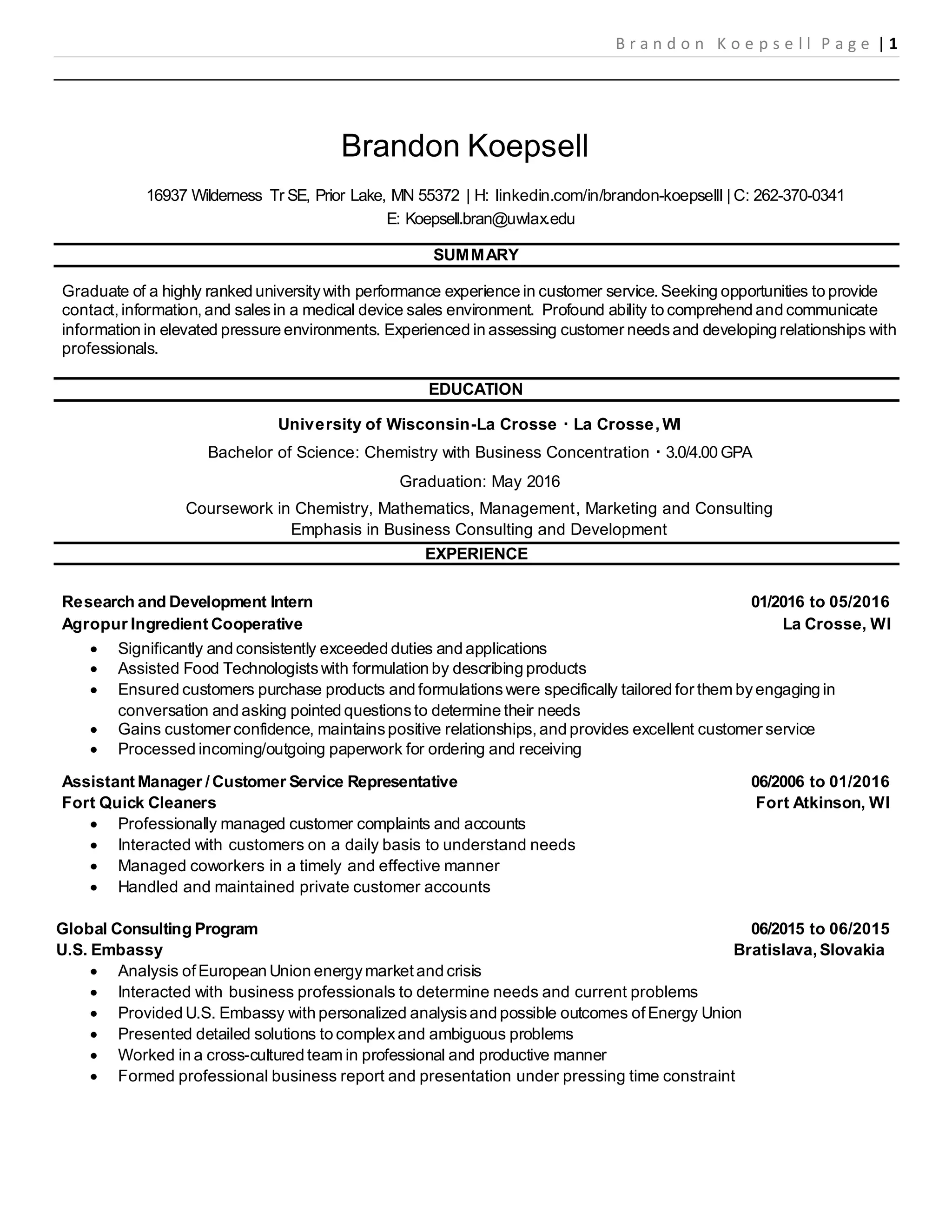 Brandon's Resume | DOCX