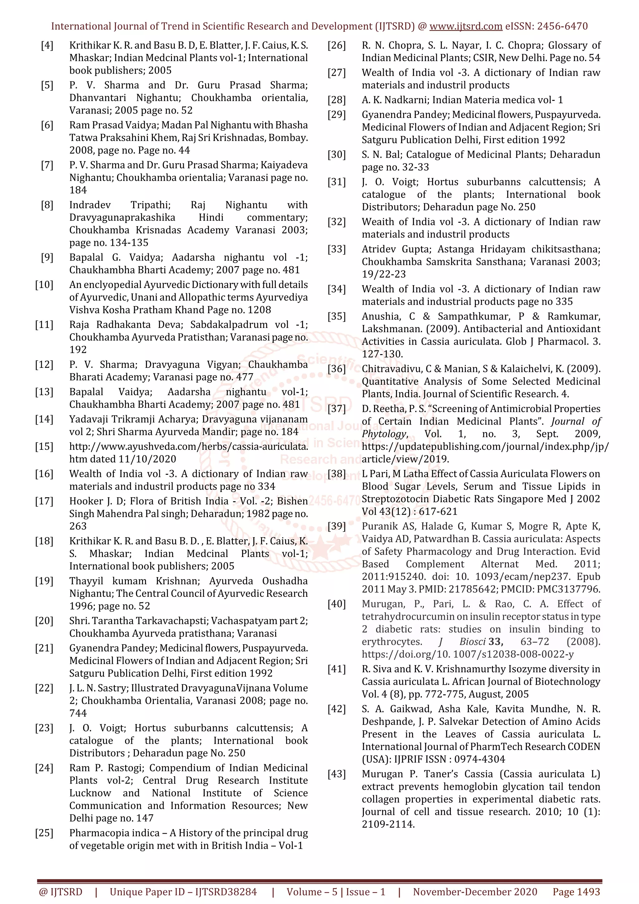 Avartaki Cassia Auriculata Linn – A Review Article | PDF