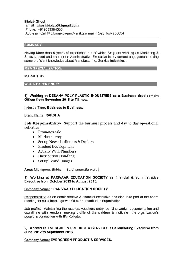 Biplab ghosh | DOC | Business Administration | Business