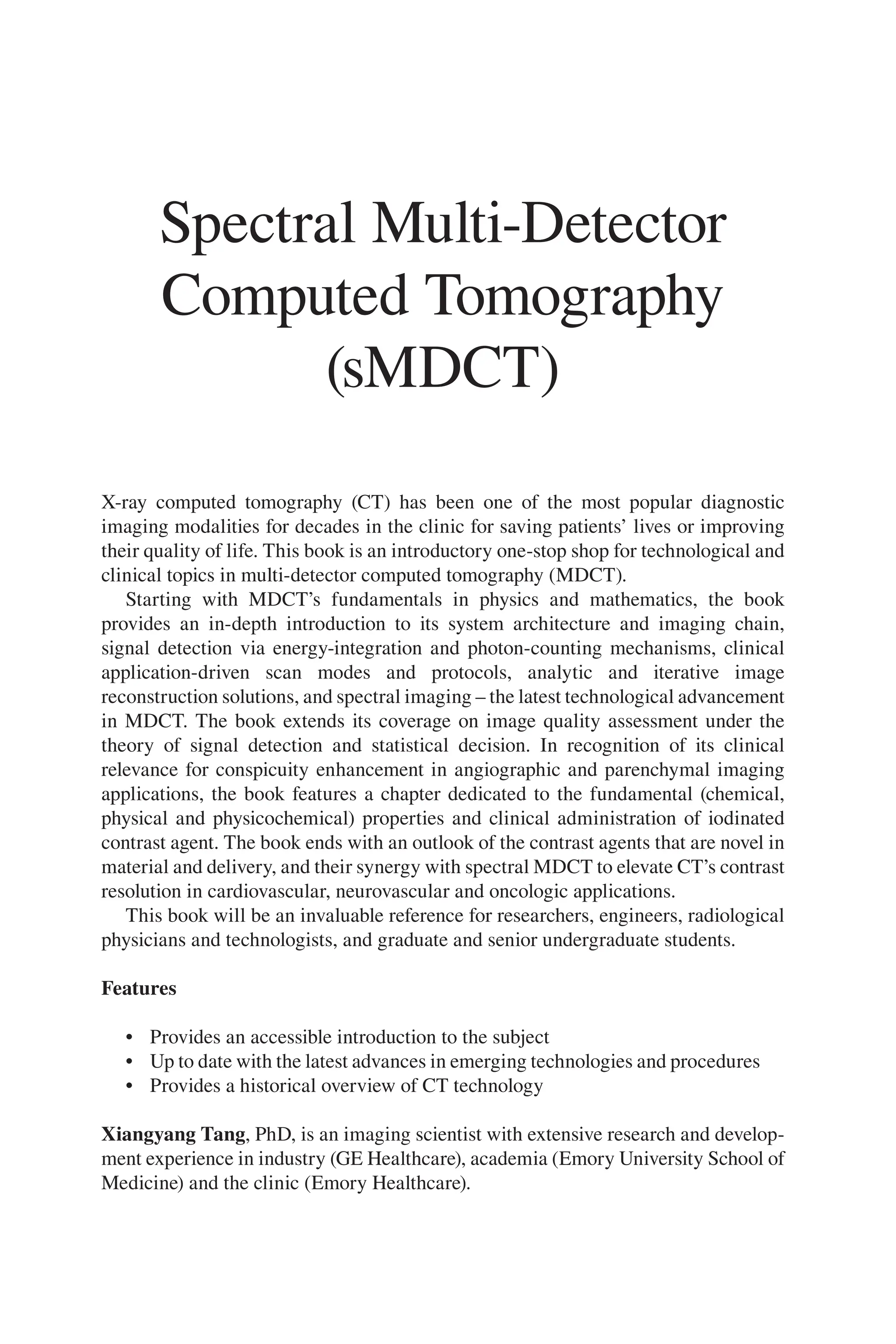 Spectral Multidetector Computed Tomography Smdct Xiangyang Tang | PDF