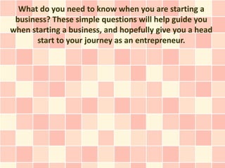 Top 10 Starting A Business Questions | PPTX