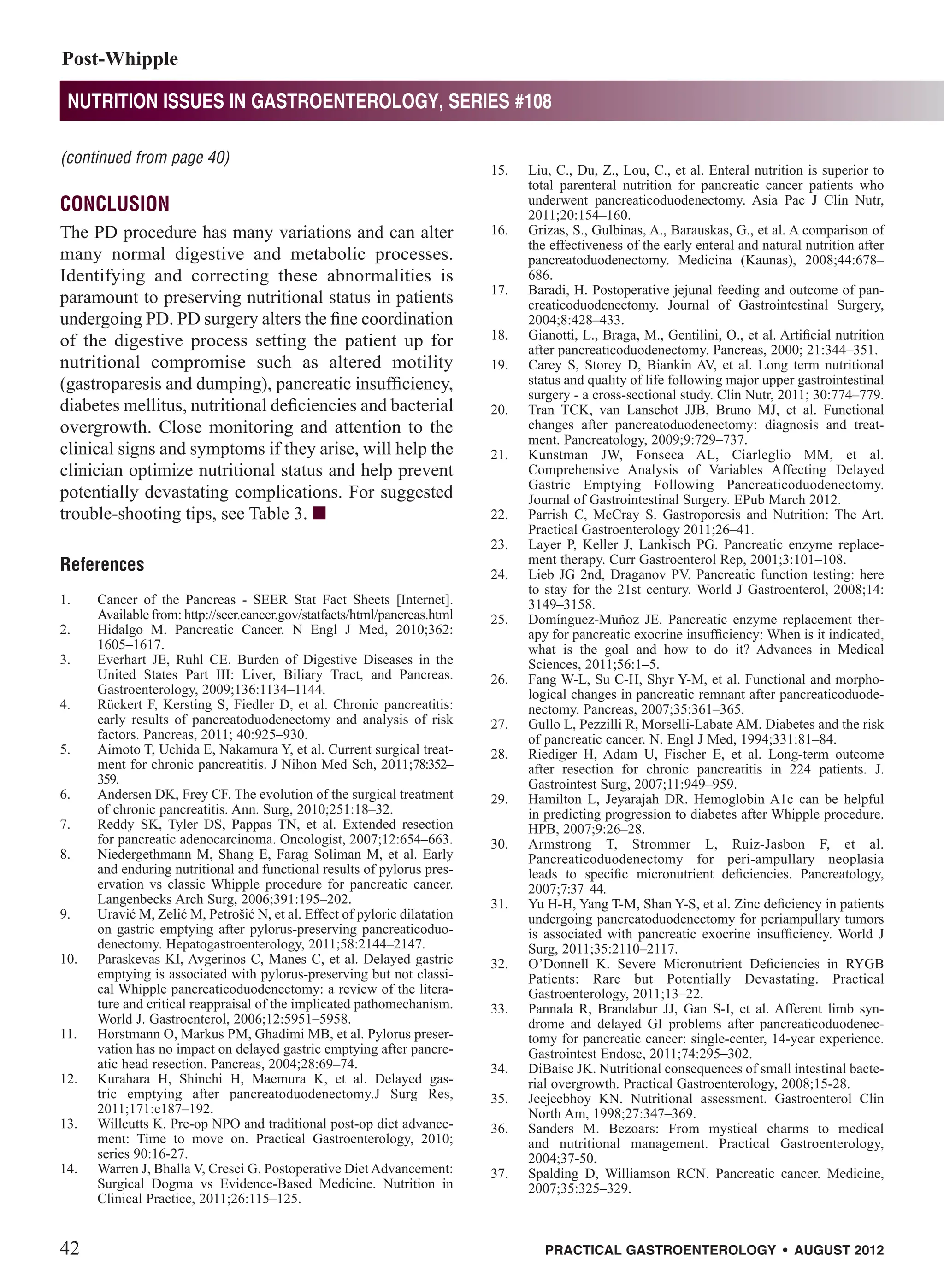 post whipple pancreatodeodenectomy nutrition -Management.pdf