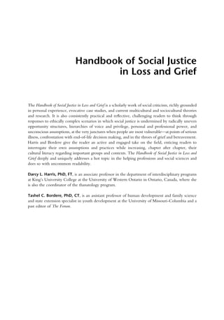 Handbook Of Social Justice In Loss And Grief Exploring Diversity Equity ...