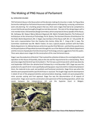 The Making of PNG House of Parliament | DOCX