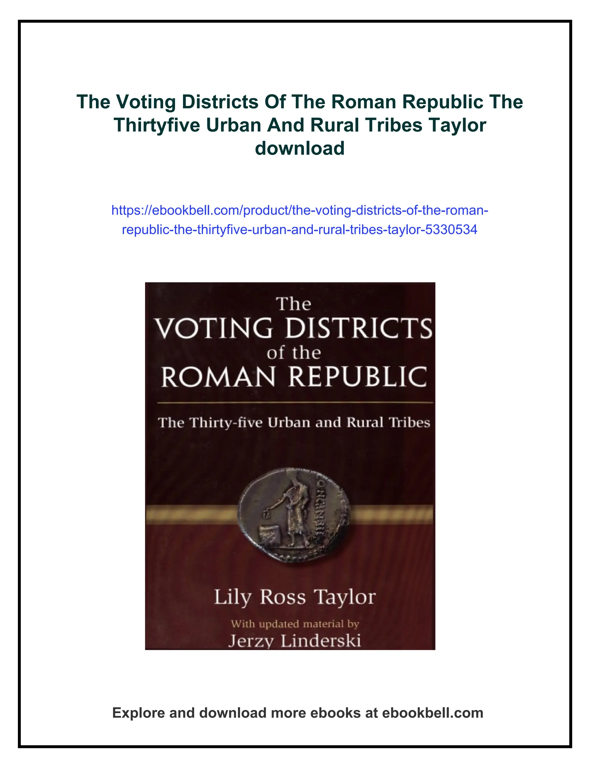 The Voting Districts Of The Roman Republic The Thirtyfive Urban And ...