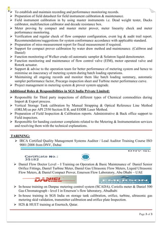 Metering Engineer_Resume | PDF