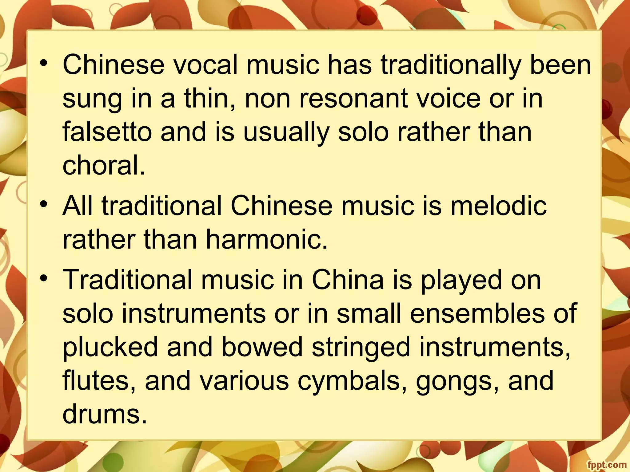 Chinese Traditional Music (School Presentation 2013) | PPT