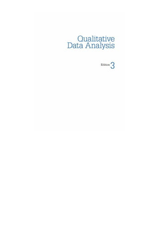 Qualitative Data Analysis: A Methods Sourcebook Third Edition | PDF