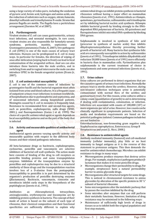 Antimicrobial Susceptibility Profile of Escherichia Coli Isolates from ...