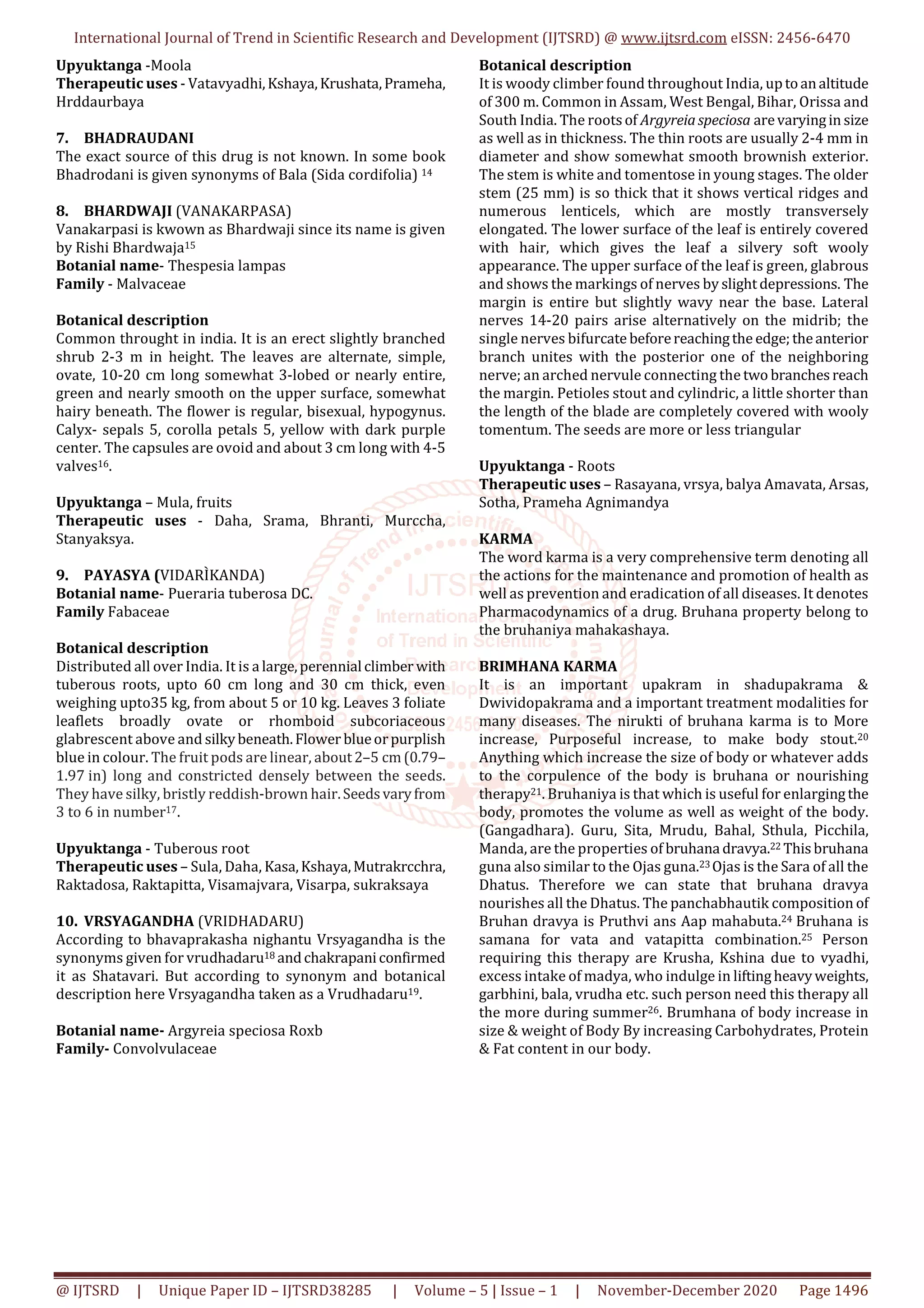 Bruhaniya Mahakashaya Described in Charaka Samhita – A Review Article | PDF