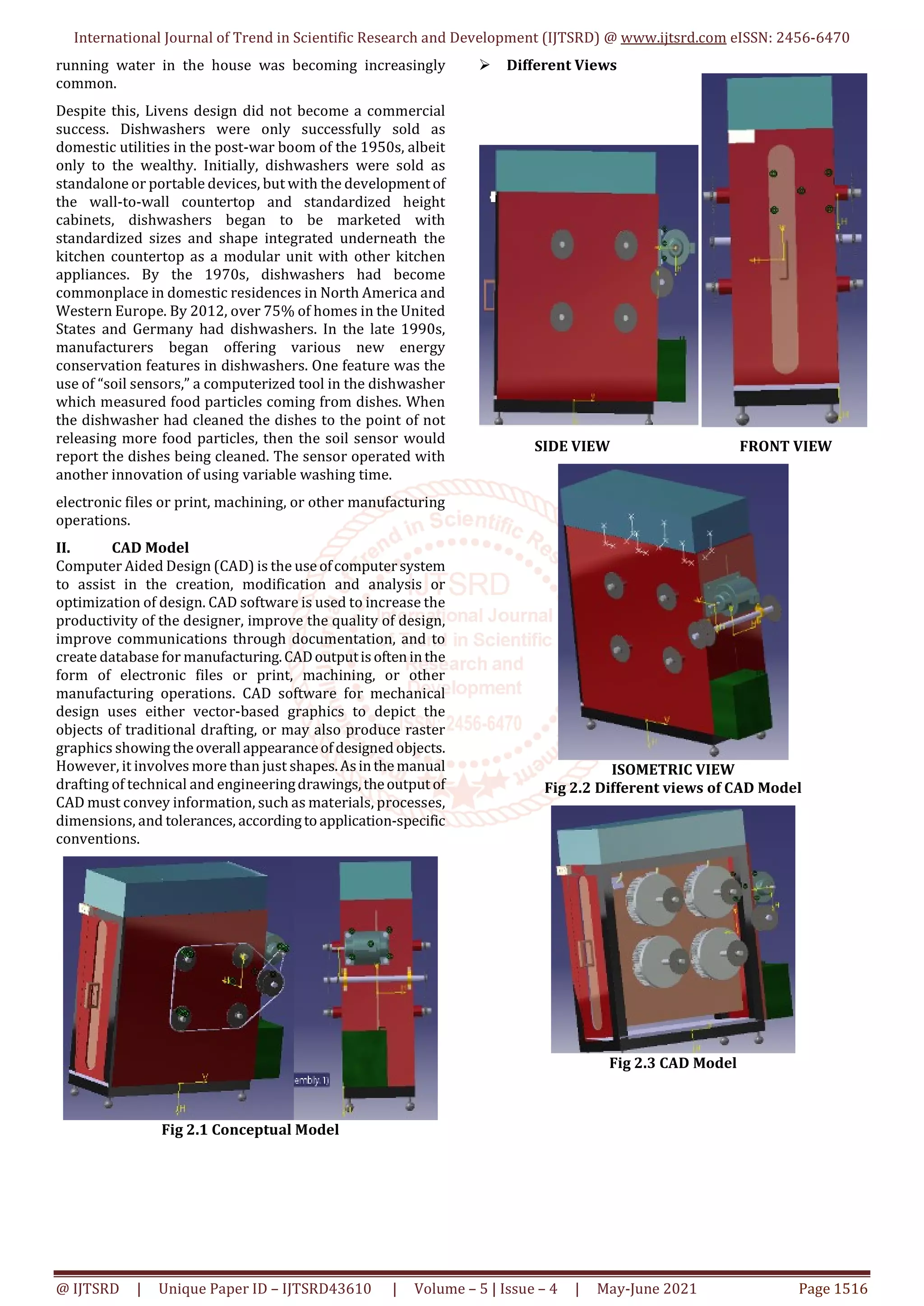 Design and Analysis of Portable Dishwasher | PDF